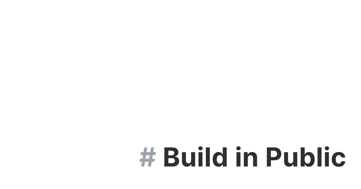 # Build in Public